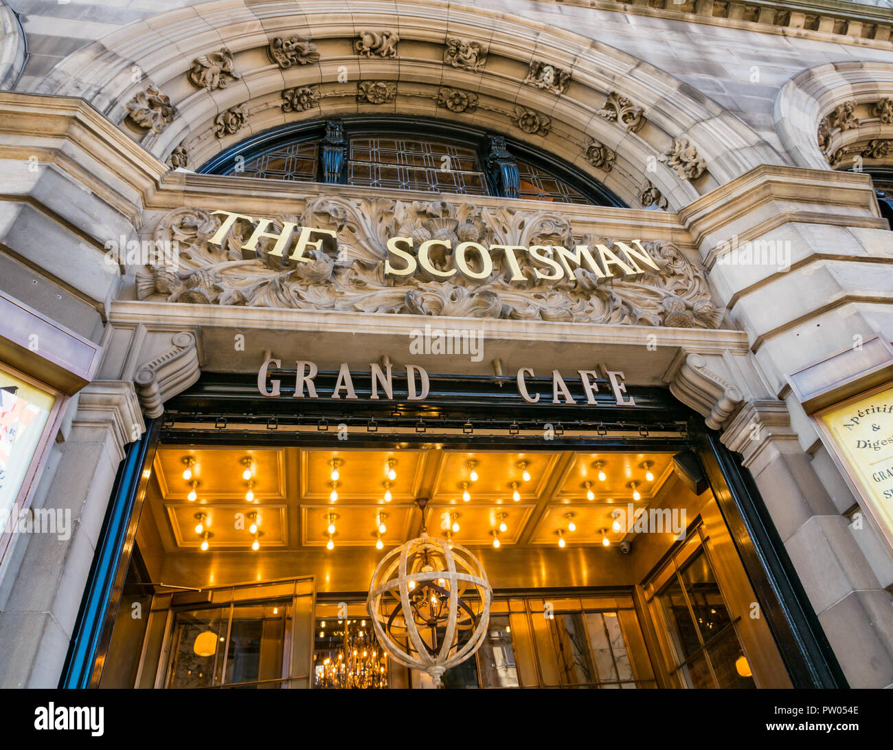 Ornate entrance to The Scotsman Grand Cafe, North Bridge, Edinburgh ...