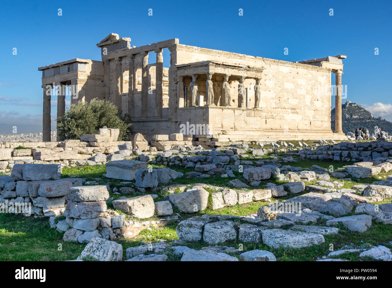 The old building shows the caryatides on the front Stock Photo - Alamy