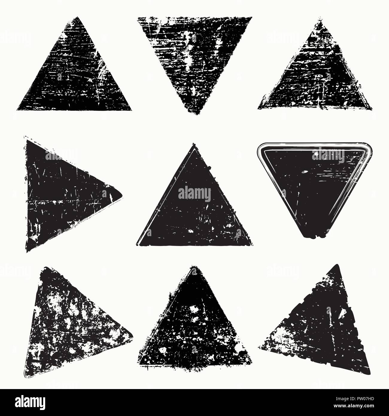 Grunge Triangles Set Stock Vector Image & Art - Alamy