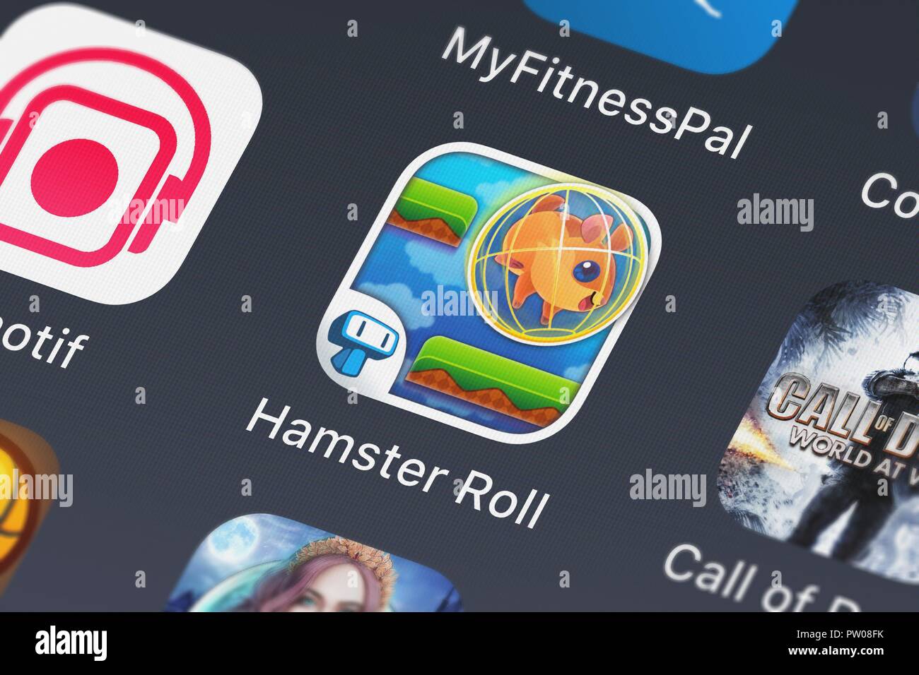 London, United Kingdom - October 11, 2018: Close-up of the Hamster Roll - Cute Pet in a Running ...