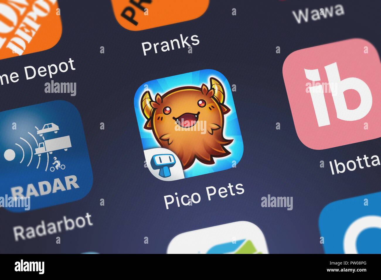 London, United Kingdom - October 11, 2018: Close-up of the Pico Pets ...