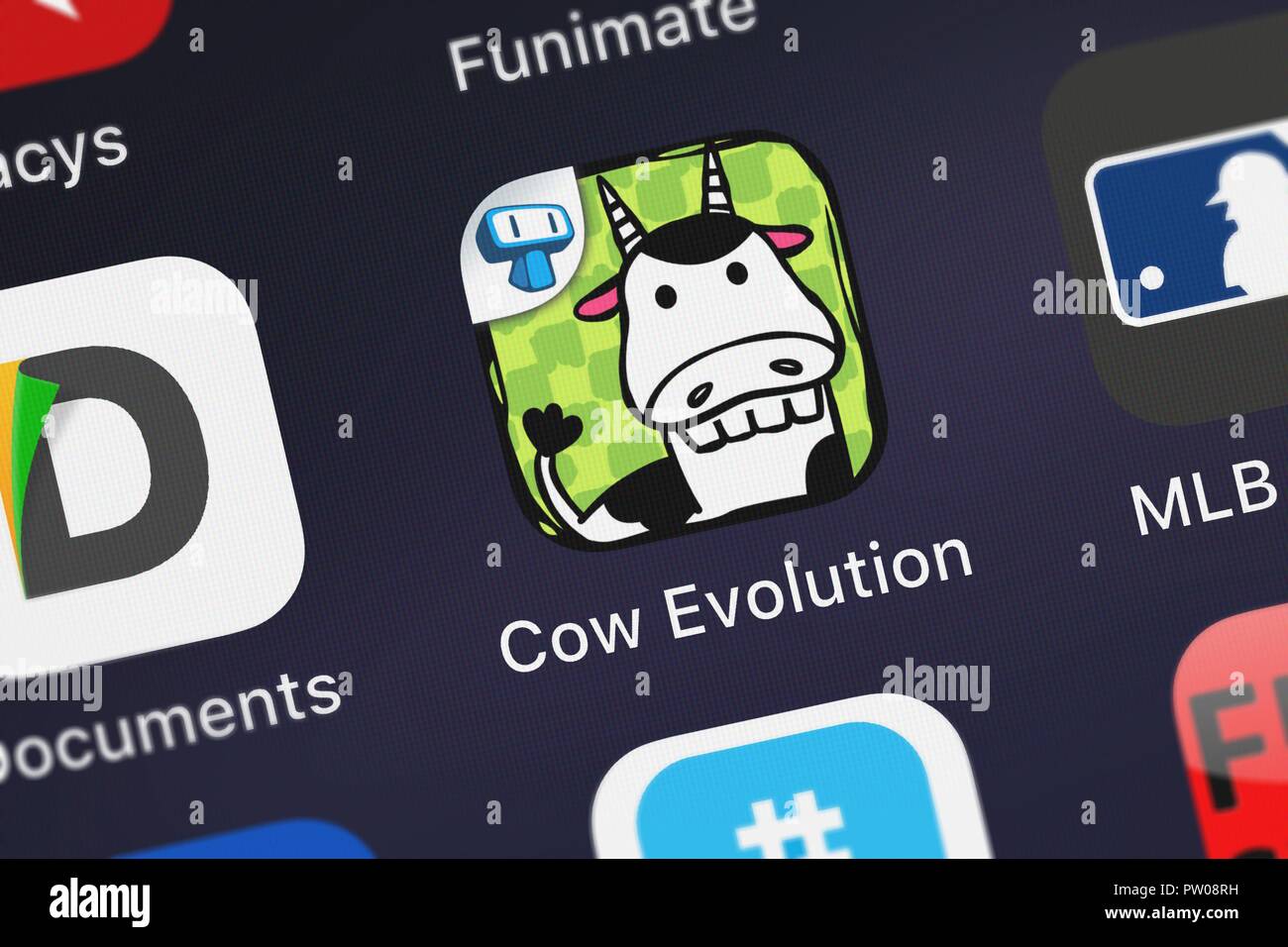 London, United Kingdom - October 11, 2018: Close-up shot of the Cow ...