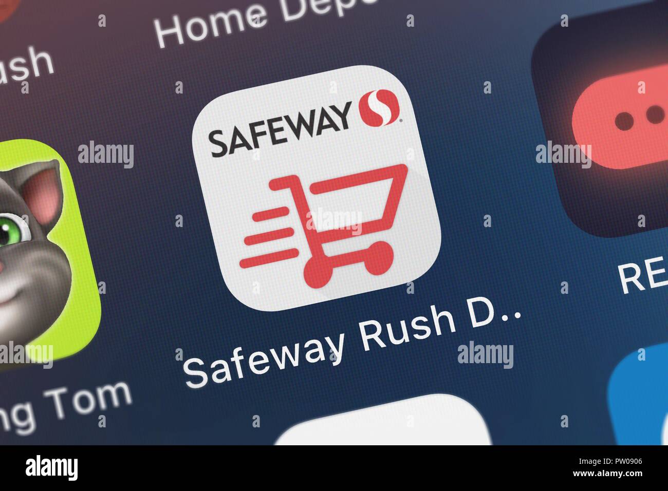 London, United Kingdom - October 11, 2018: Icon of the mobile app ...