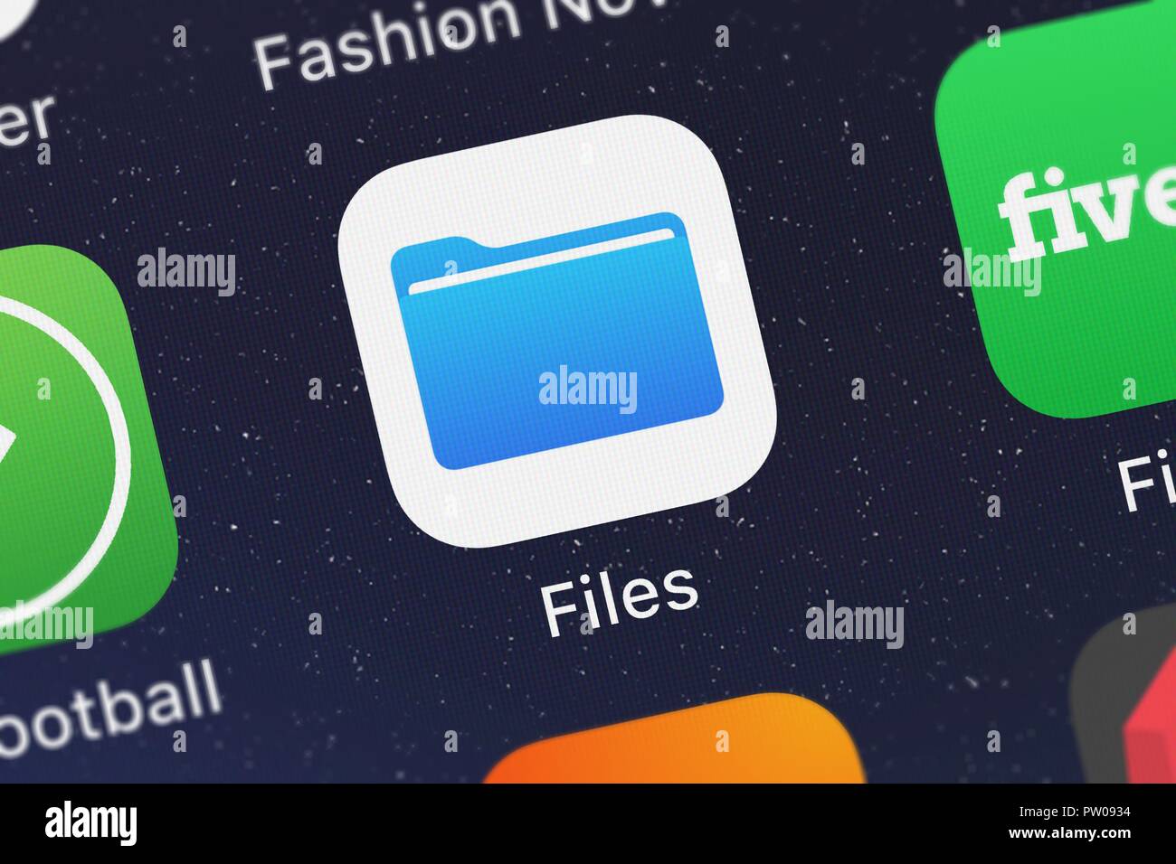 London, United Kingdom - October 11, 2018: The Files mobile app from ...