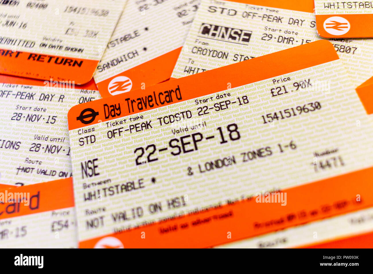 British railways ticket with others. Main ticket is Super offpeak day ...