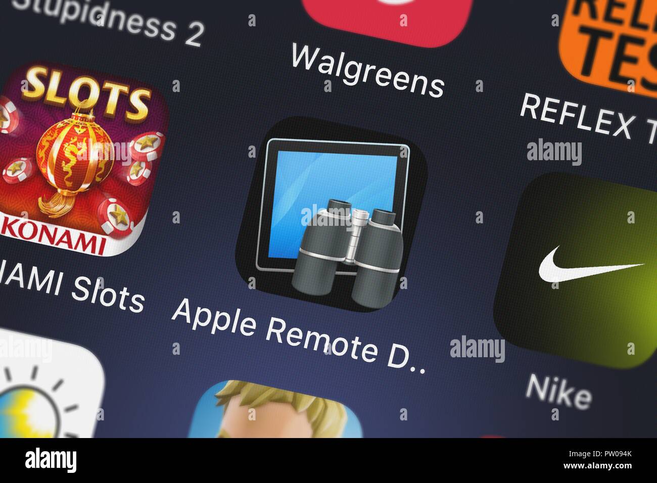 London, United Kingdom - October 11, 2018: Close-up shot of the Apple ...