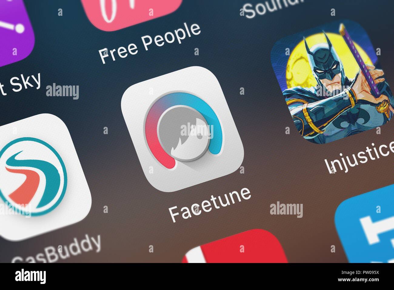 London, United Kingdom - October 11, 2018: Screenshot of the Facetune ...