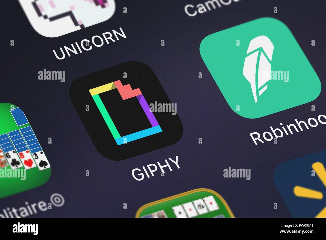 London, United Kingdom - October 11, 2018: Screenshot of the GIPHY: The ...