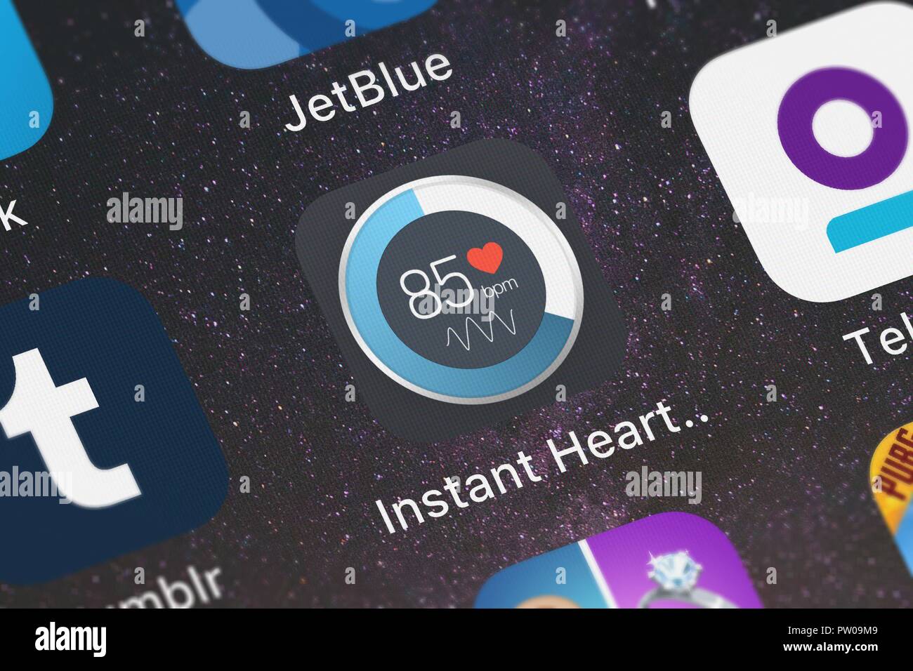 London, United Kingdom - October 11, 2018: Icon of the mobile app ...