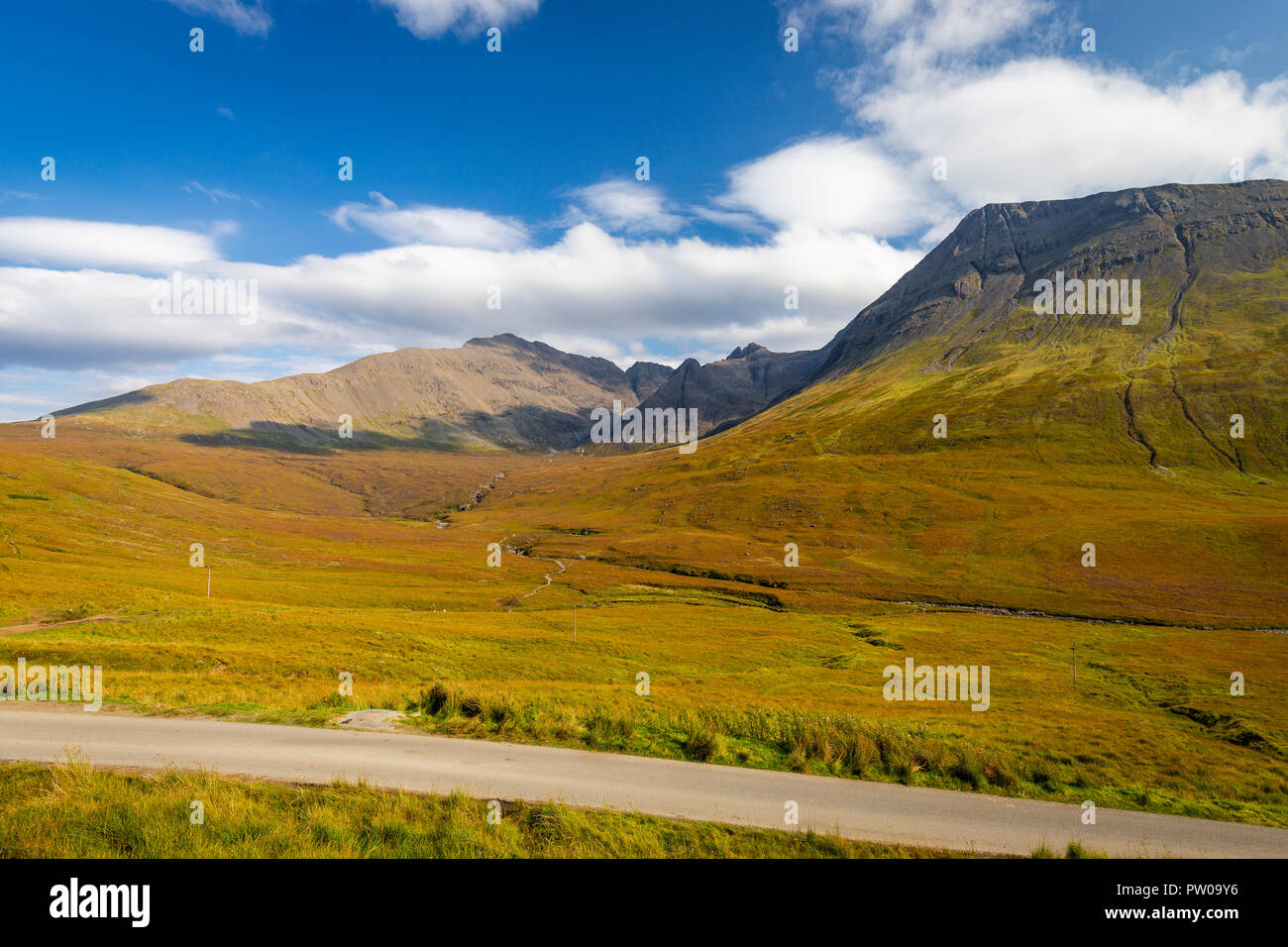 The Black Cuillin Mountains with the river Brittle near the popular ...