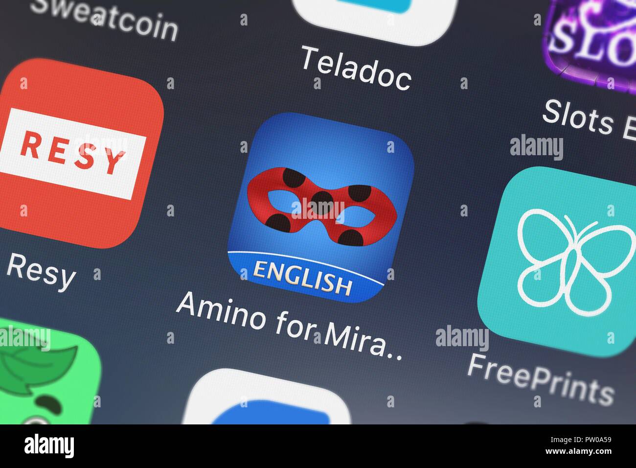 London, United Kingdom - October 11, 2018: Screenshot of the Amino for ...