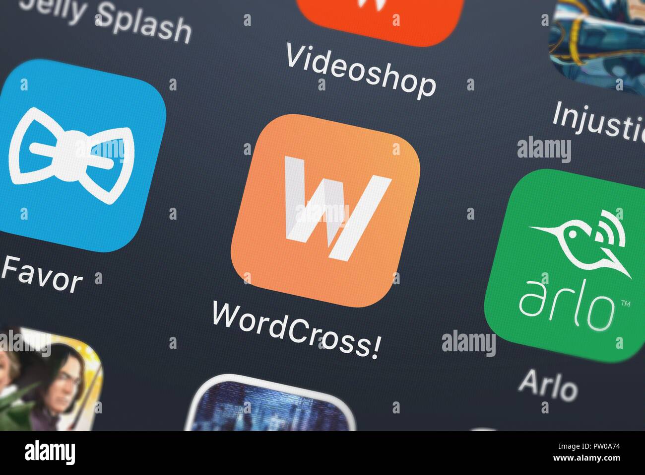 London, United Kingdom - October 11, 2018: Screenshot of the WordCross ...
