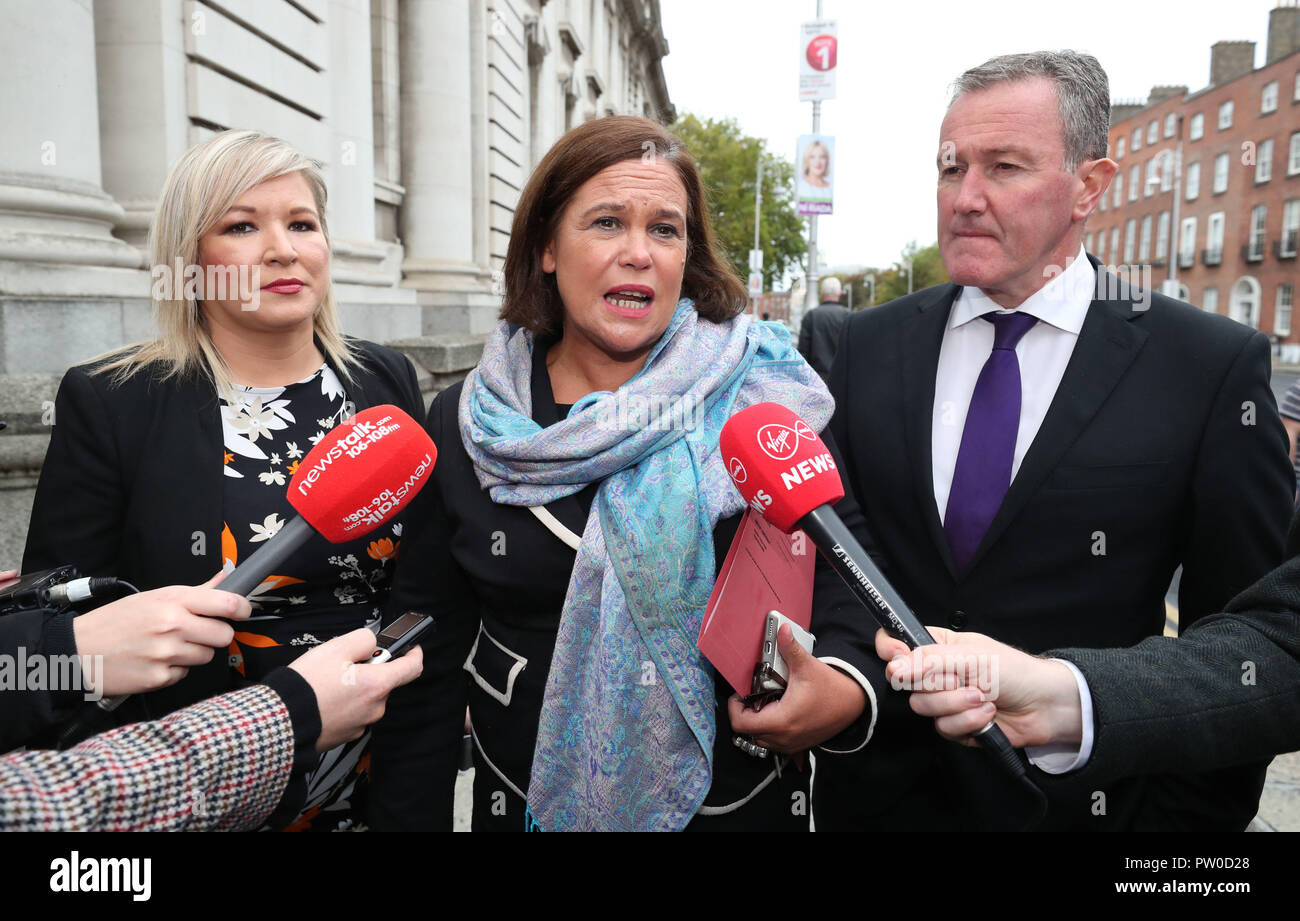 (Left to right) Sinn Fein's Michelle O'Neill, Mary Lou McDonald and ...