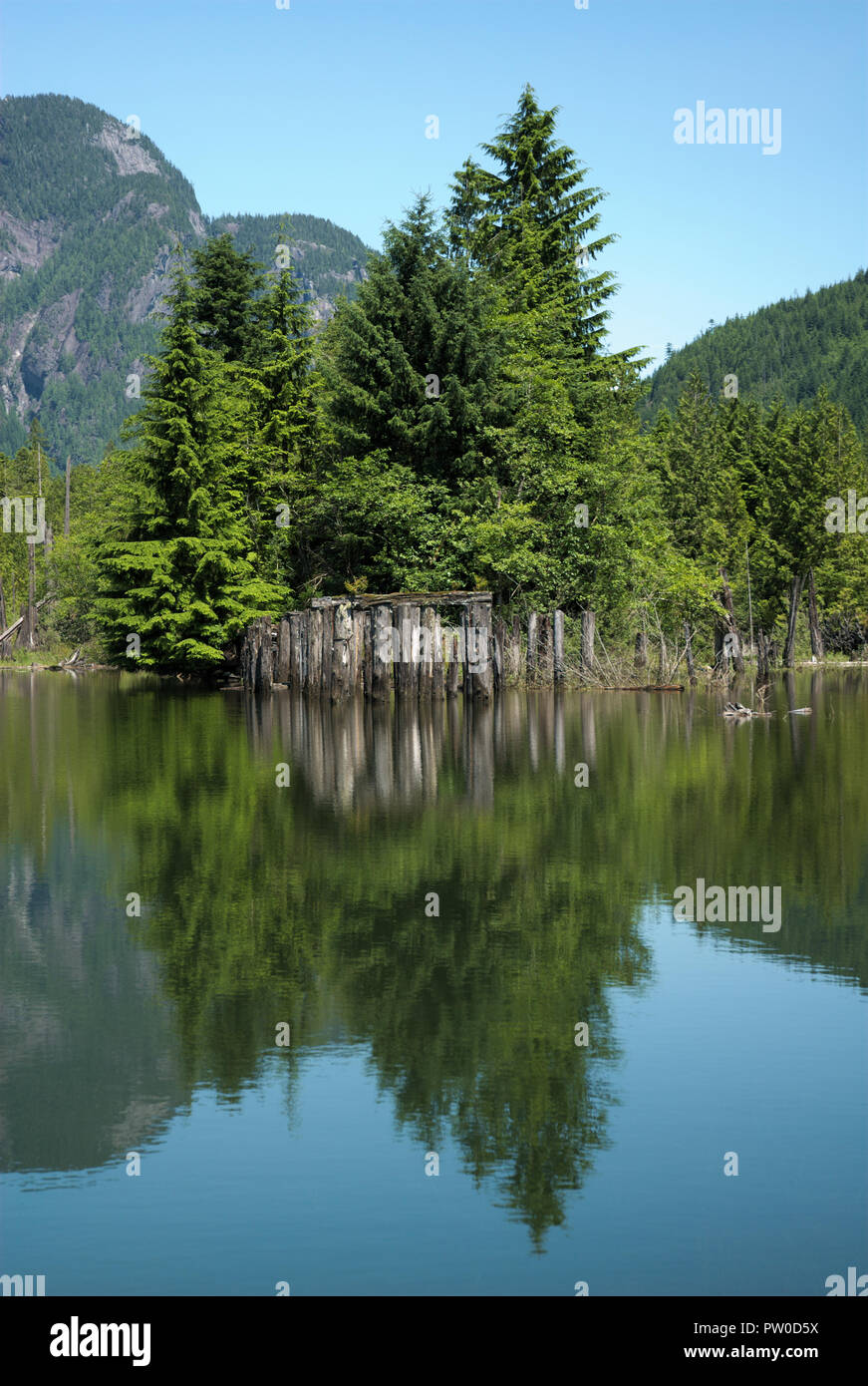Reflections at Stave Lake in Mission, British Columbia, Canada Stock ...