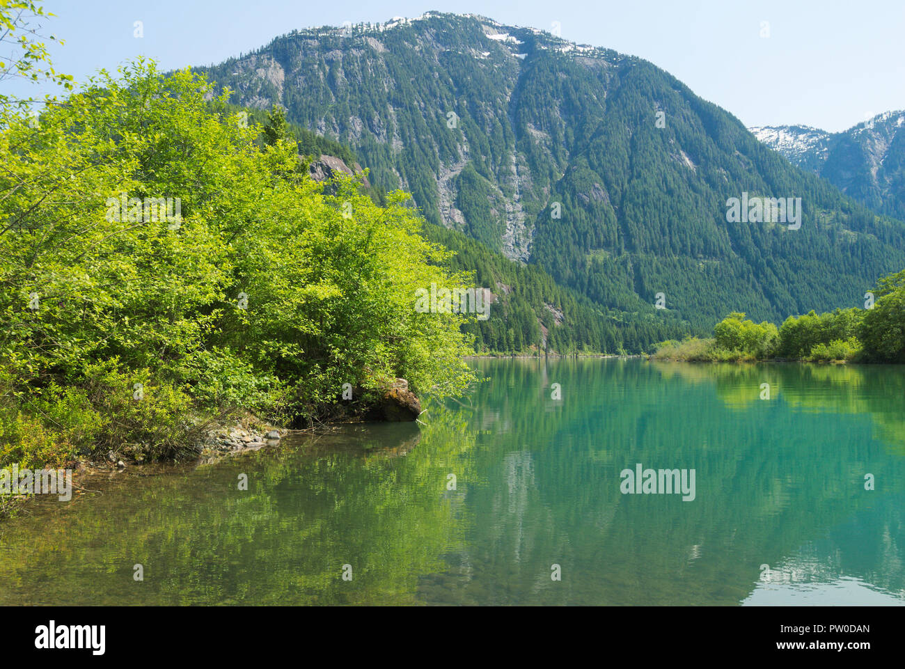 Reflections at Stave Lake in Mission, British Columbia, Canada Stock ...
