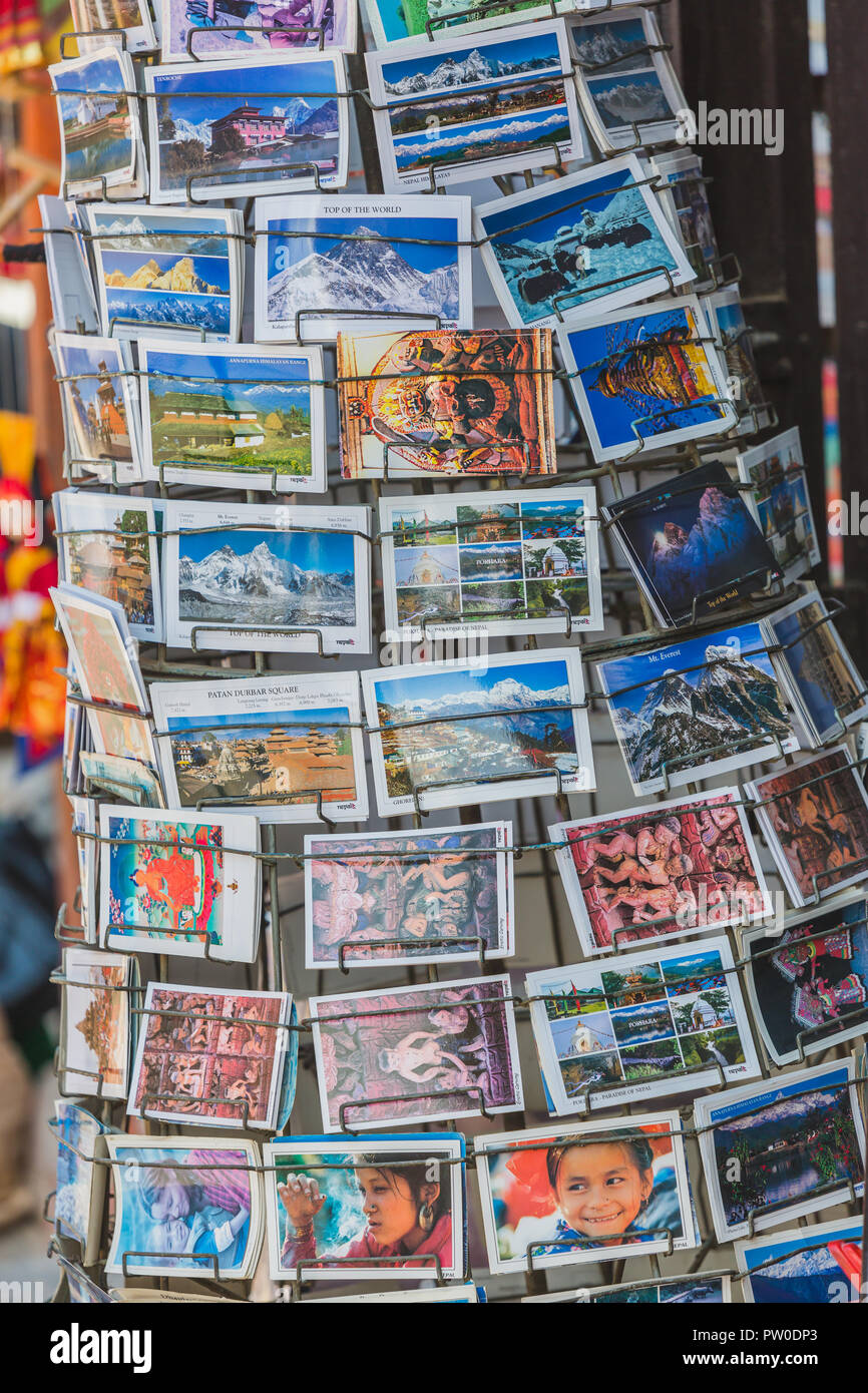 Kathmandu,Nepal - Sep 24,2018: Postcards from Nepal kept for sale in ...