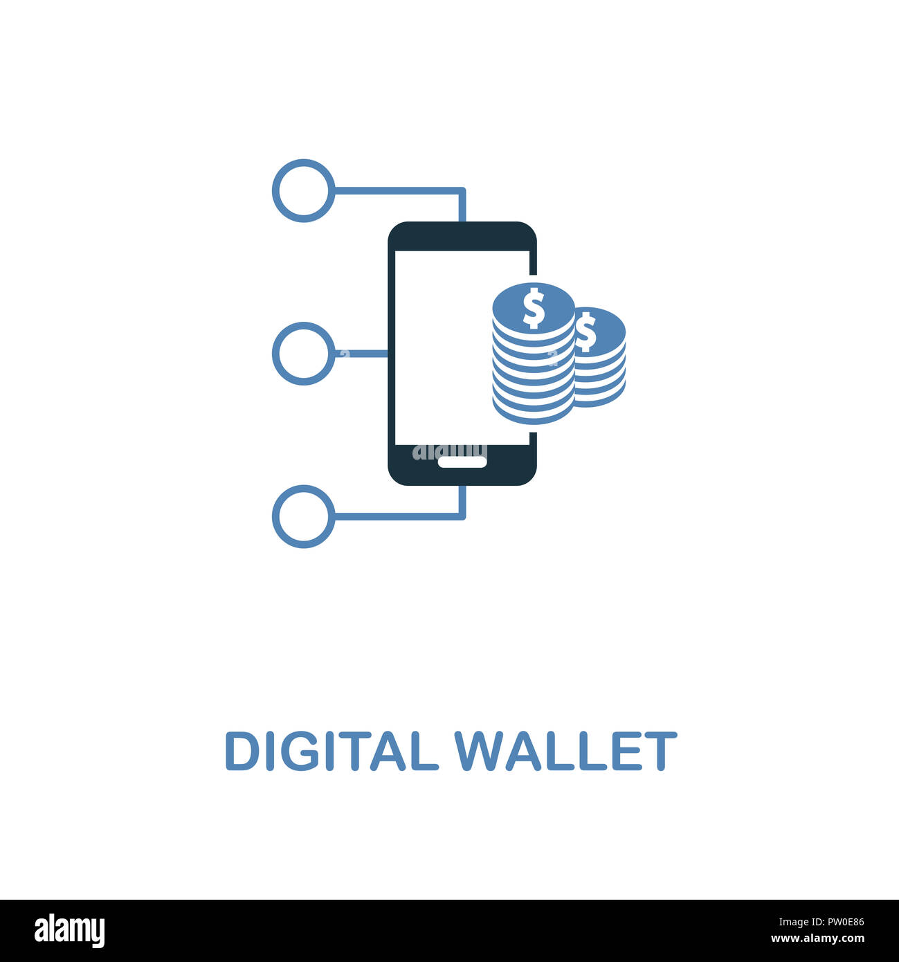 Digital Wallet creative icon in two colors design. Pixel perfect ...