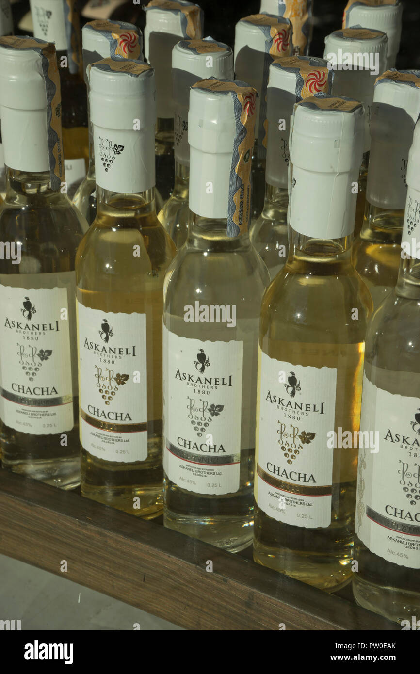 Wine and grappa 'chacha' shop in Kutaisi,Georgia Stock Photo - Alamy