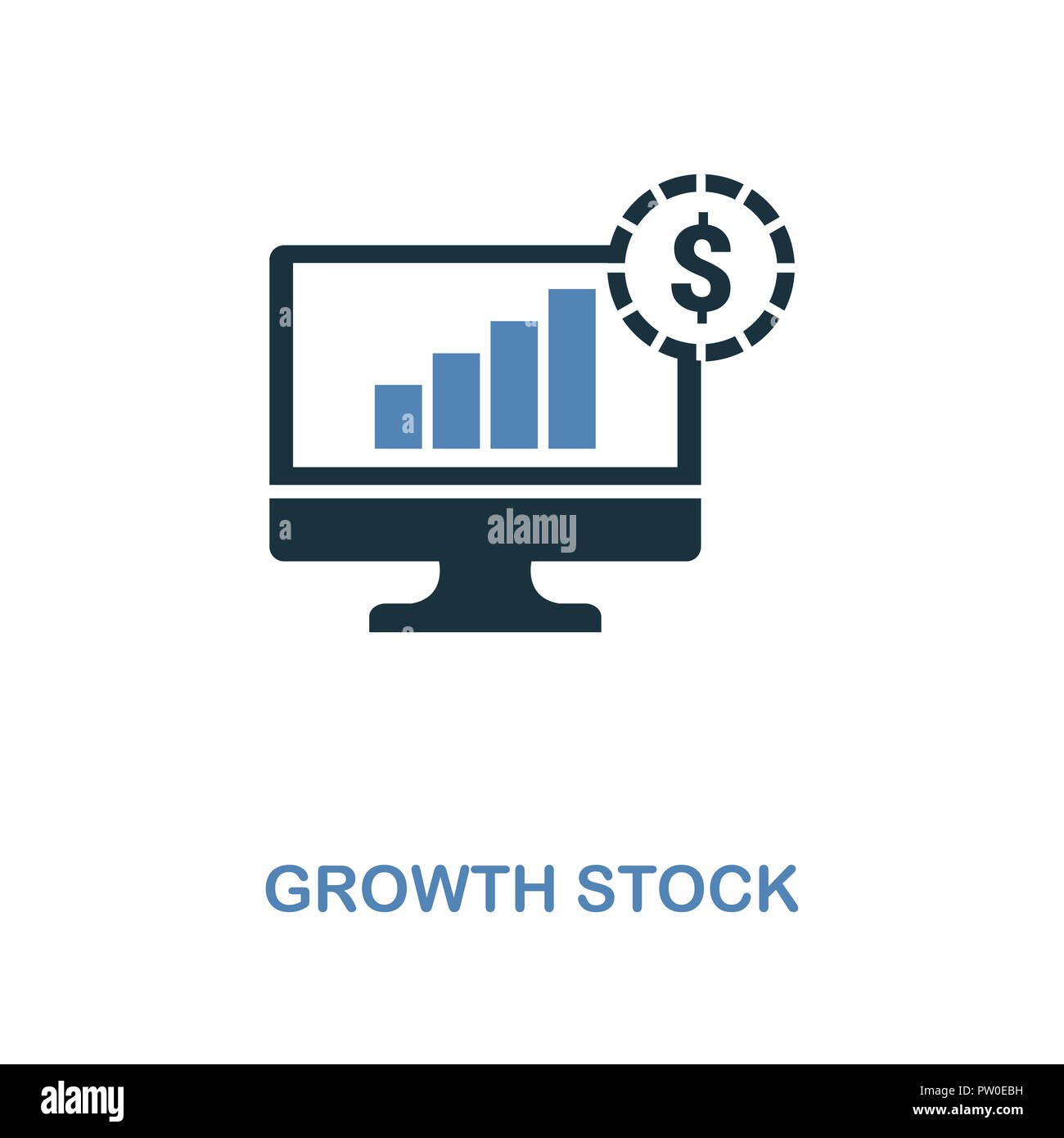 Growth Stock creative icon in two colors design. Pixel perfect symbols ...
