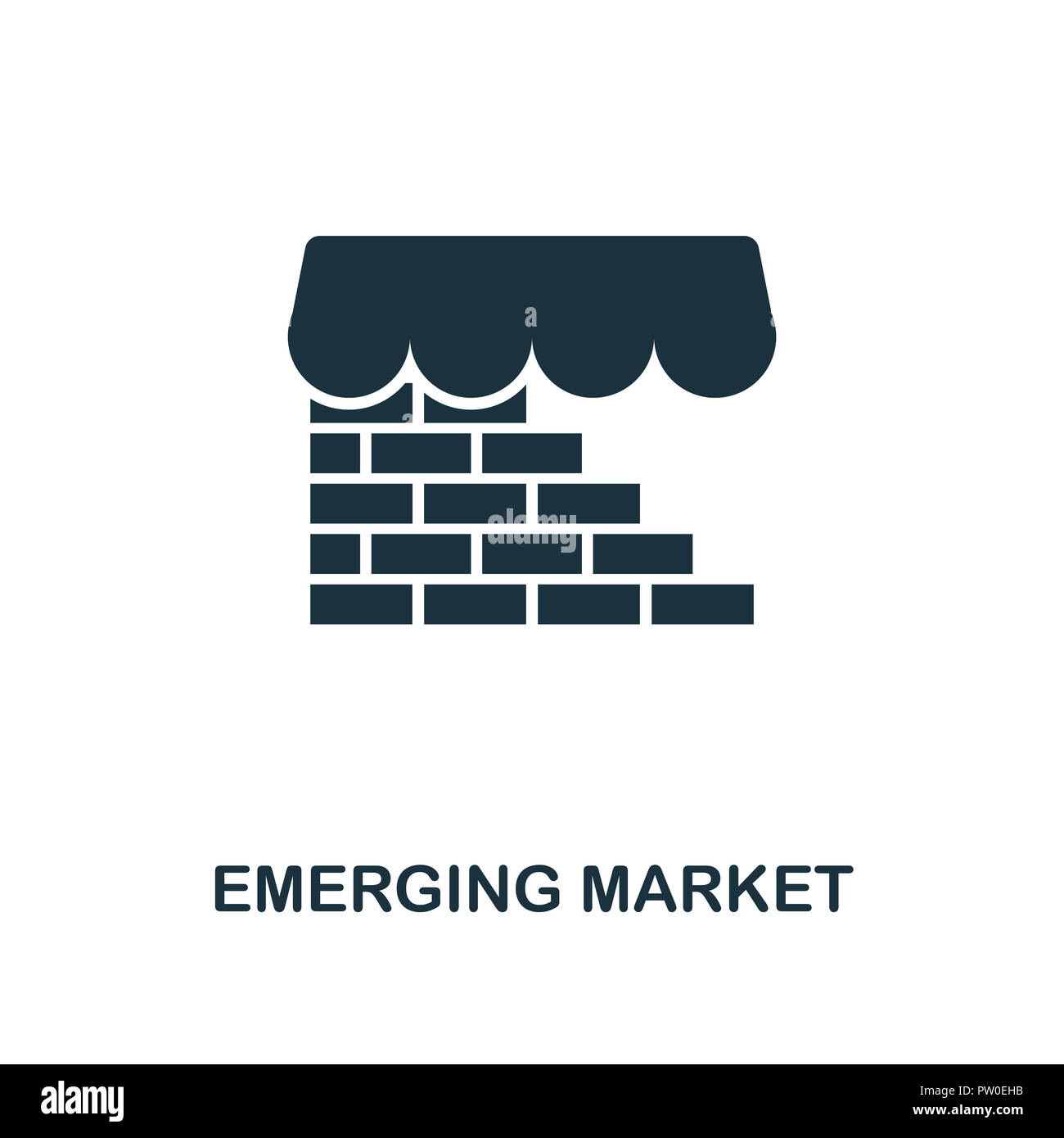 Emerging Market icon. Monochrome style design from fintech collection ...