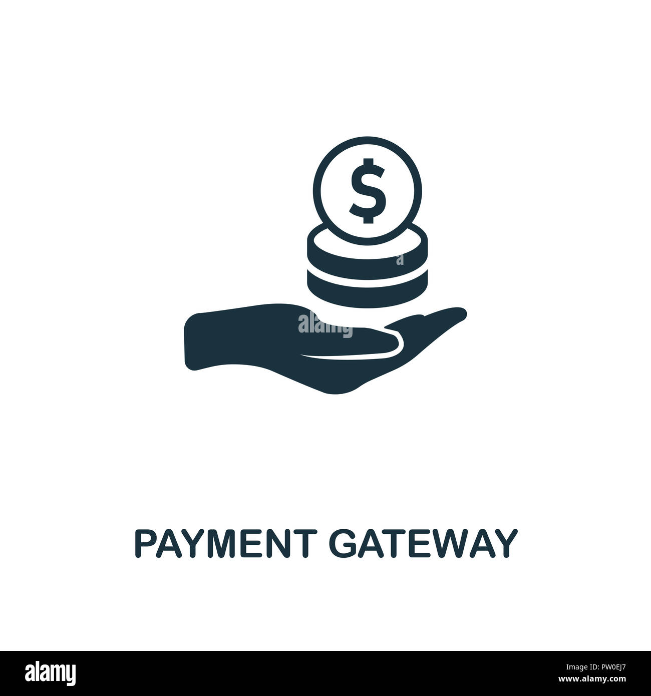 Payment Gateway icon. Monochrome style design from fintech collection ...