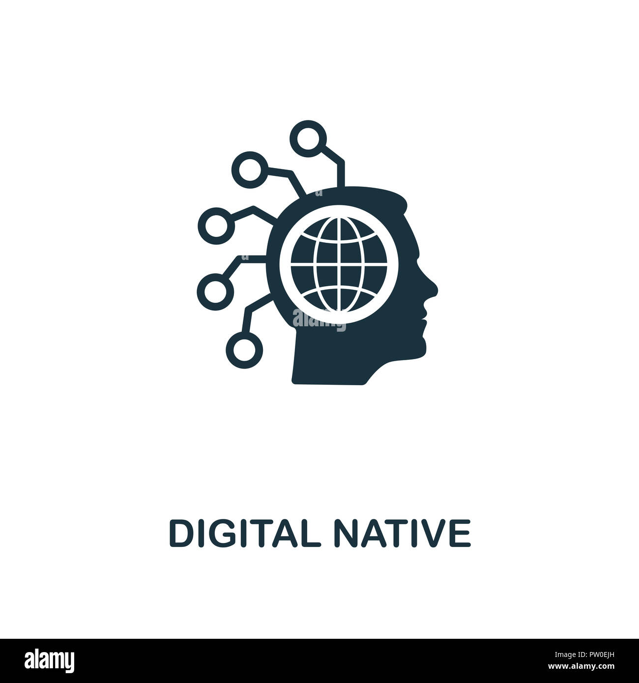 Digital Native icon. Monochrome style design from fintech collection ...