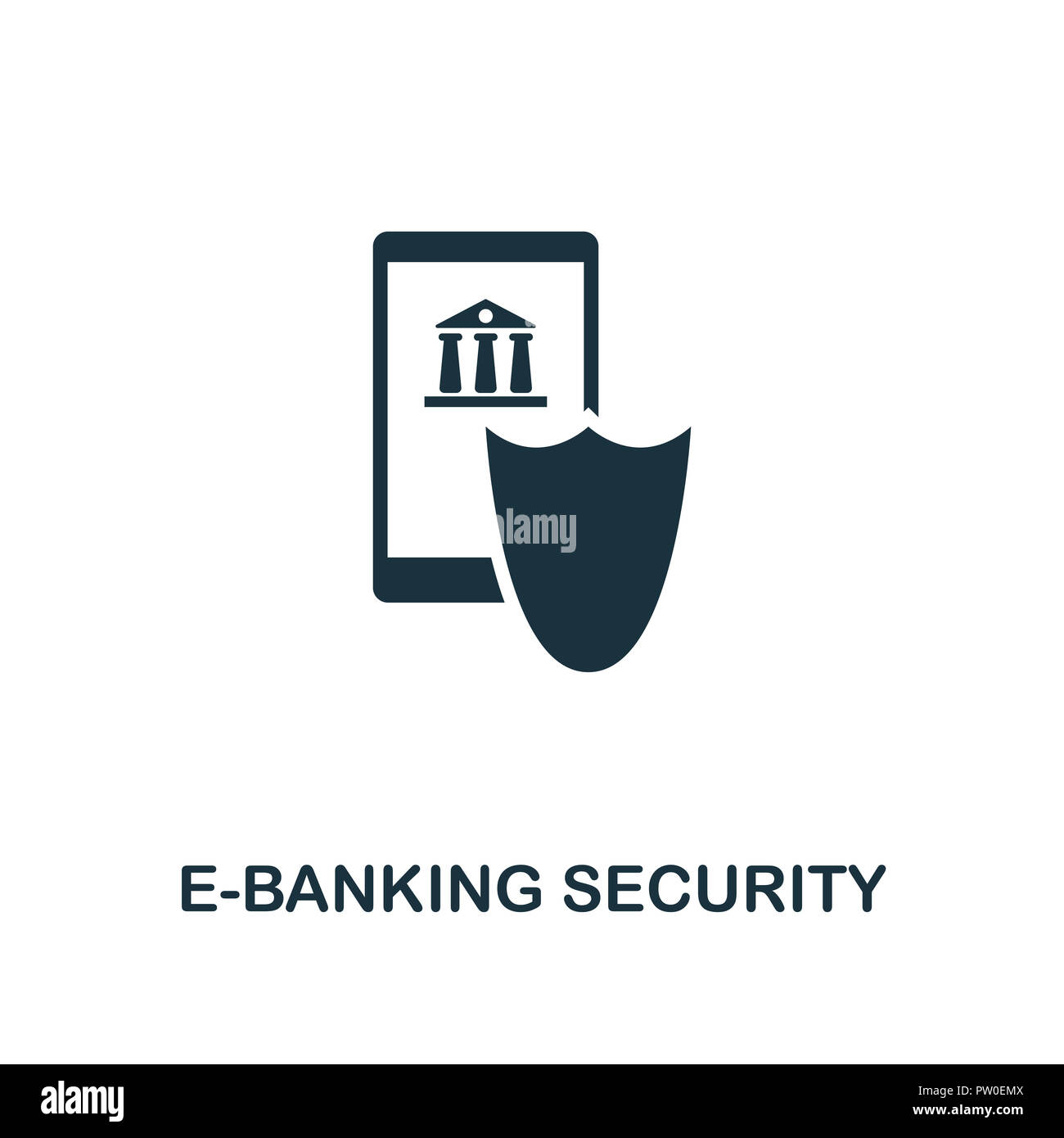E-Banking Security icon. Monochrome style design from fintech ...