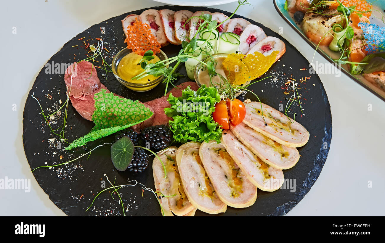 Assortment of cold meats, variety of processed cold meat products Stock ...