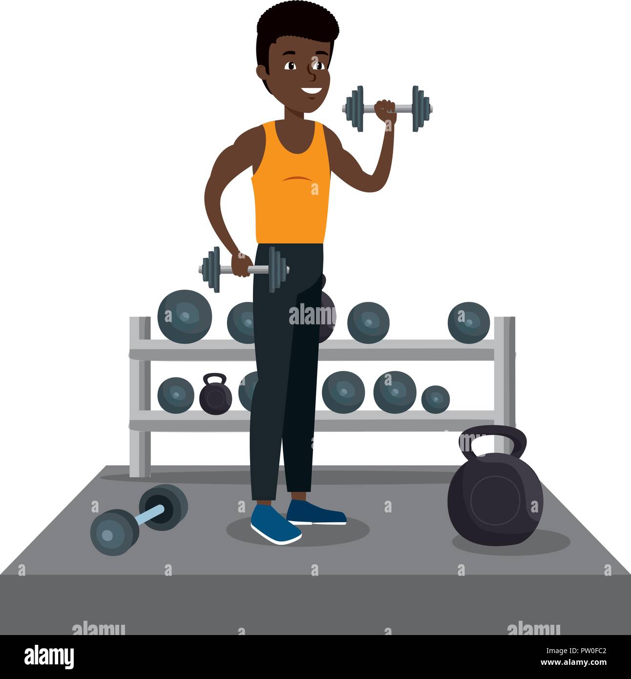 African gym male Stock Vector Images - Alamy