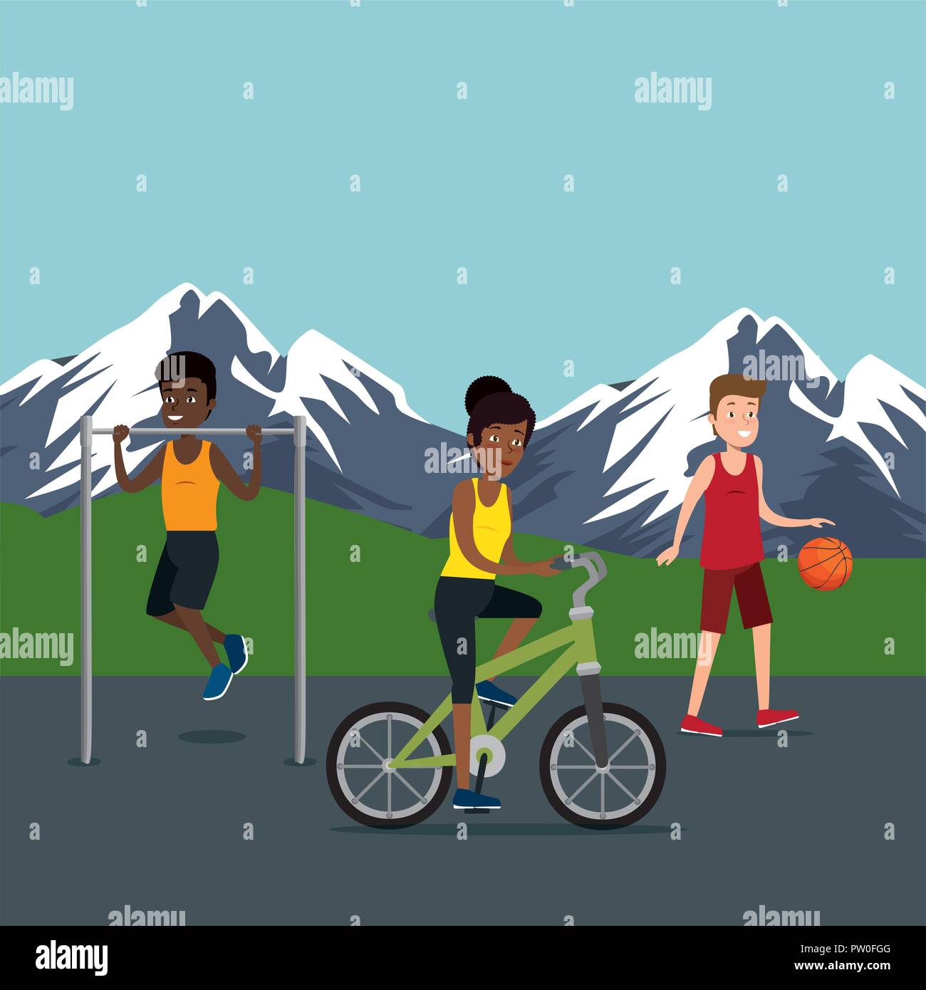 group of athletes practicing sport Stock Vector Image & Art - Alamy