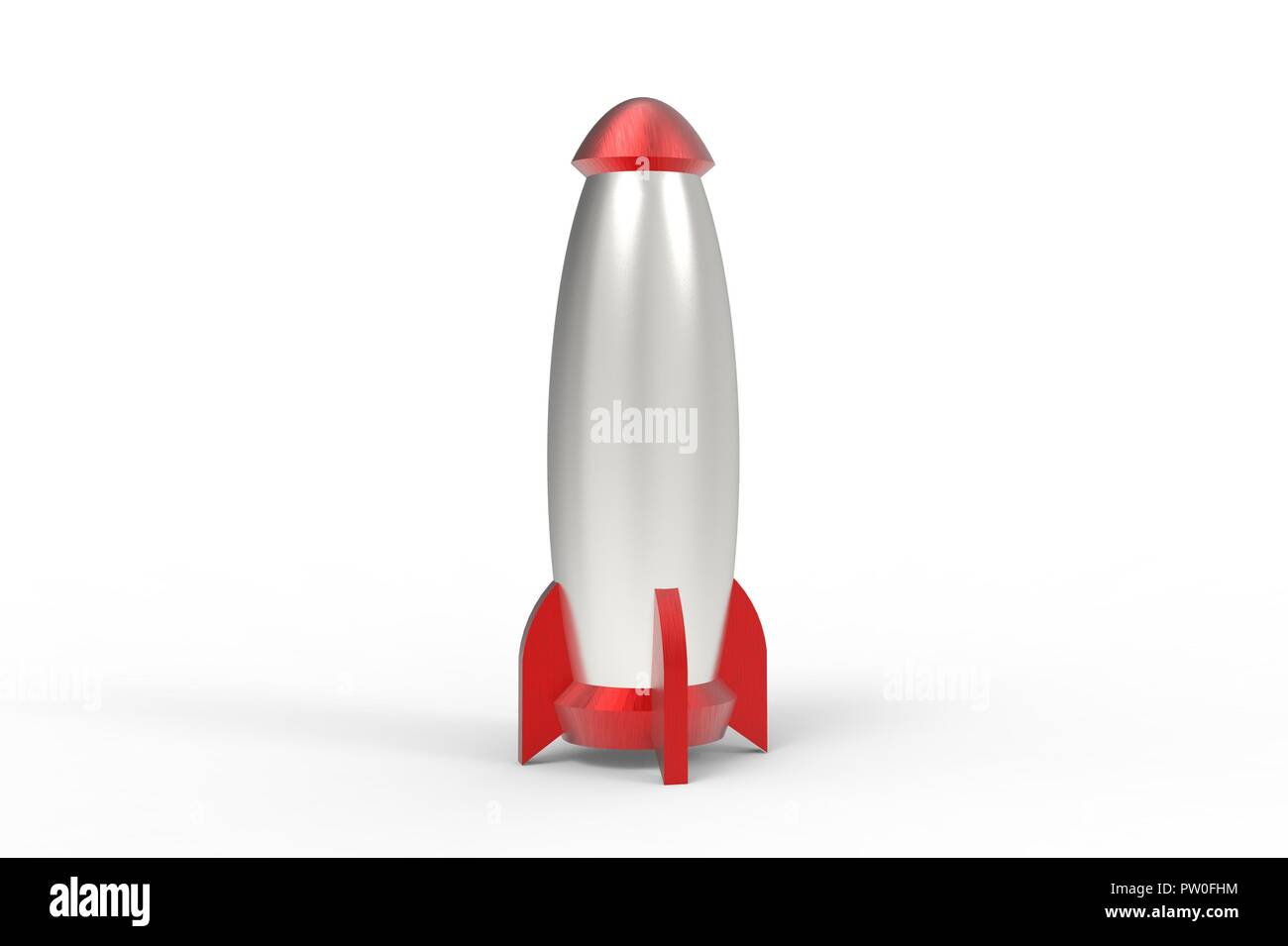 Rocket space ship 3D rendering isolated on white Stock Photo - Alamy