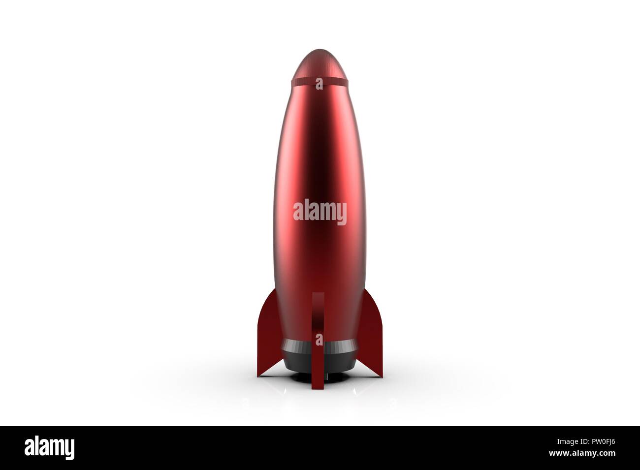 Rocket space ship 3D rendering isolated on white Stock Photo - Alamy