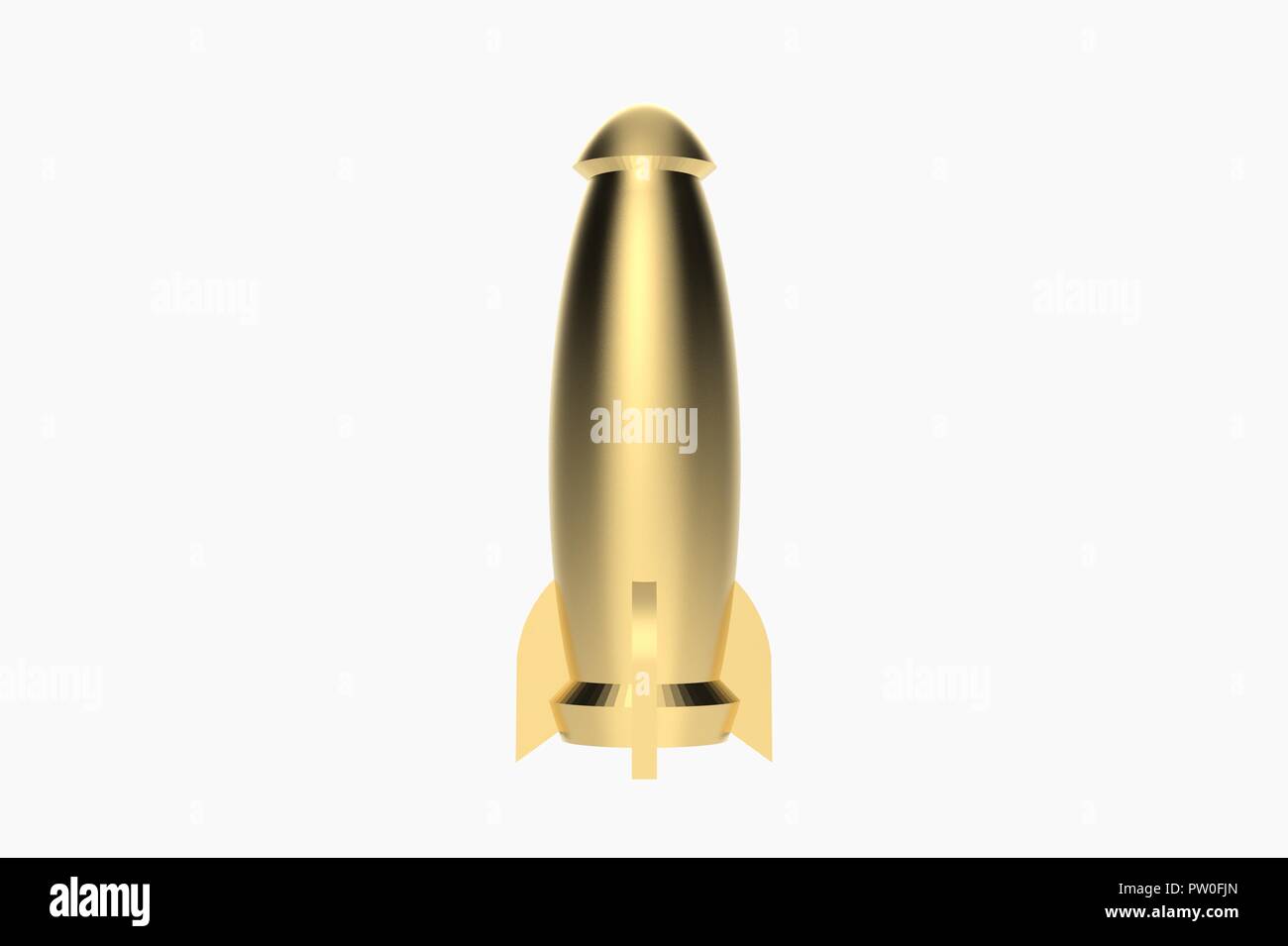 Rocket space ship 3D rendering isolated on white Stock Photo - Alamy