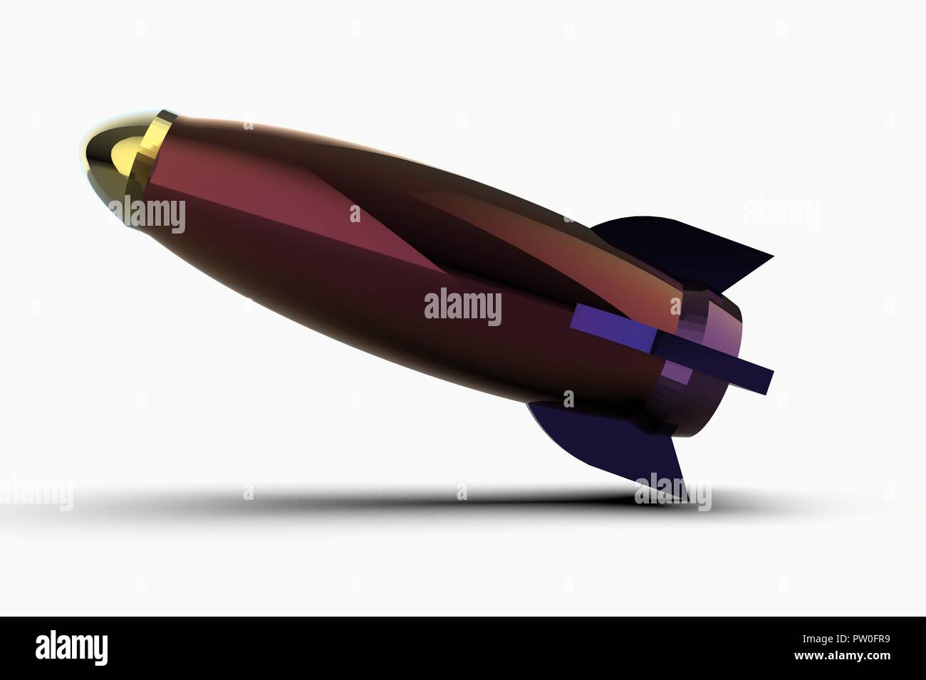 Rocket space ship 3D rendering isolated on white Stock Photo - Alamy