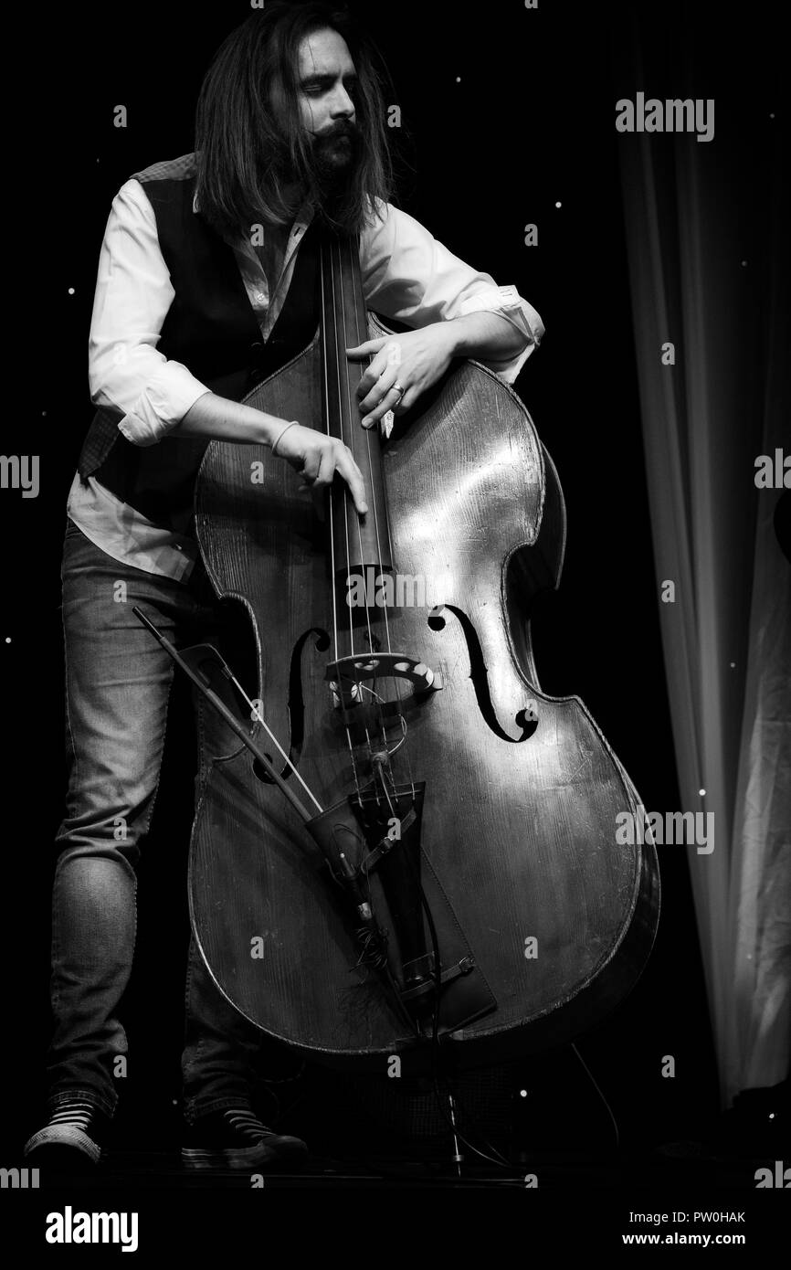 Matt Ridley soloing on double bass with his quartet, Scarborough Jazz ...