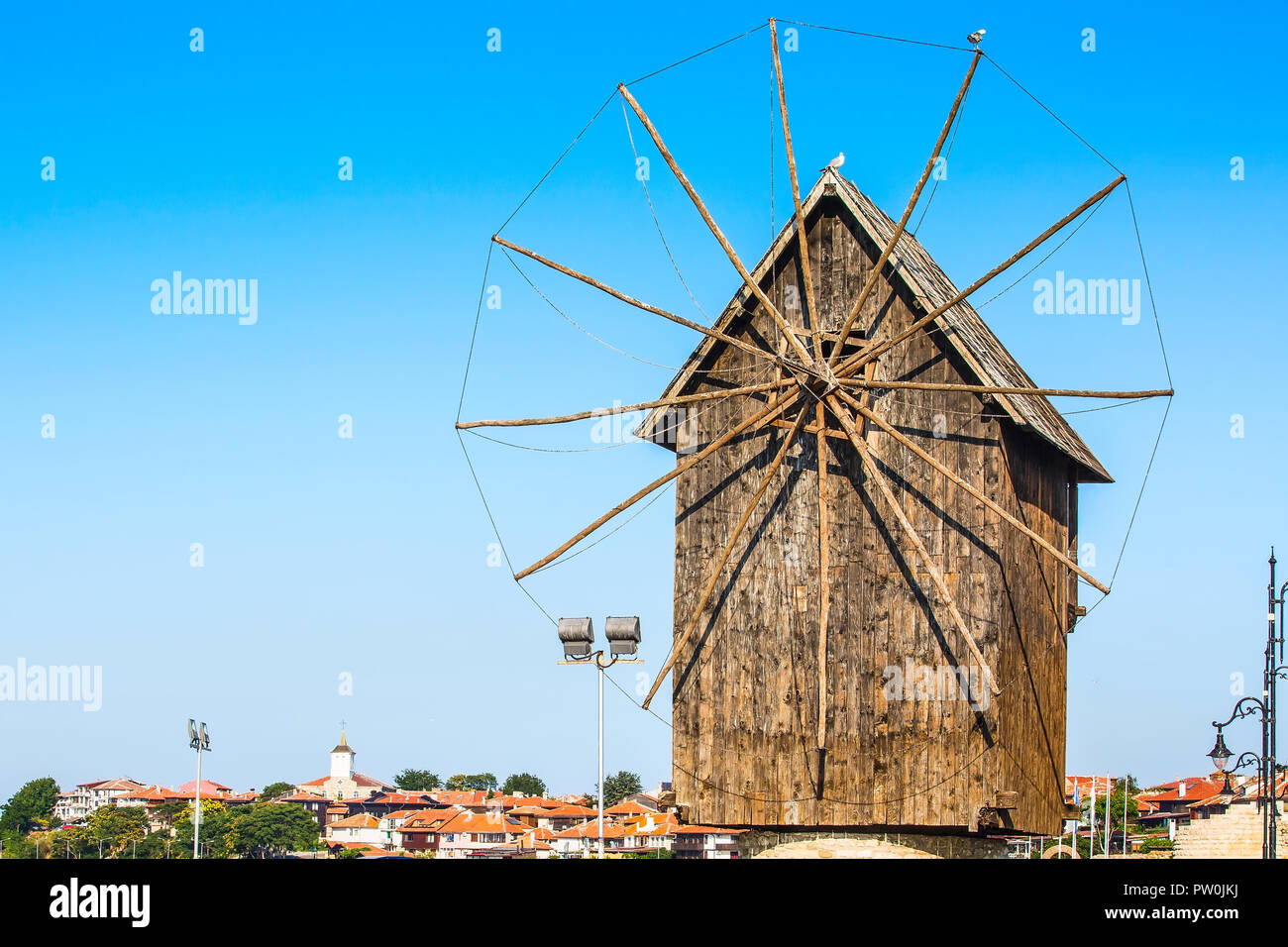 Old wooden windmill nesebar town hi-res stock photography and images ...