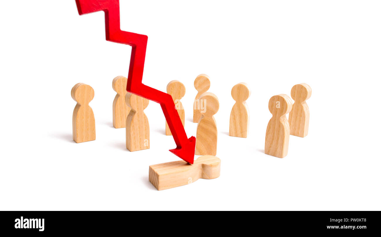 The red arrow cleaves the person in front of a crowd. The concept of ...