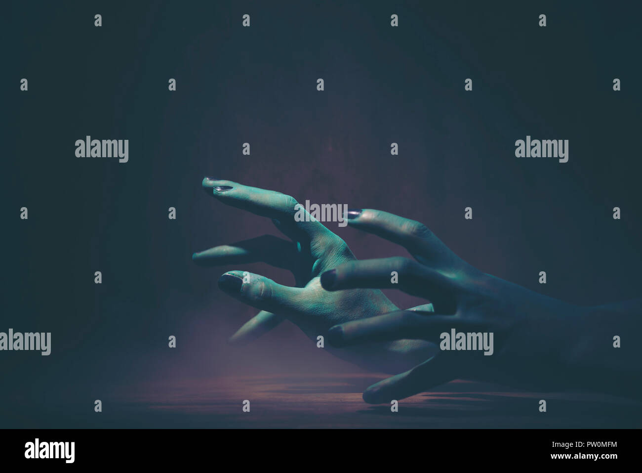 Halloween Hand concept, dark and black vintage tone Stock Photo - Alamy