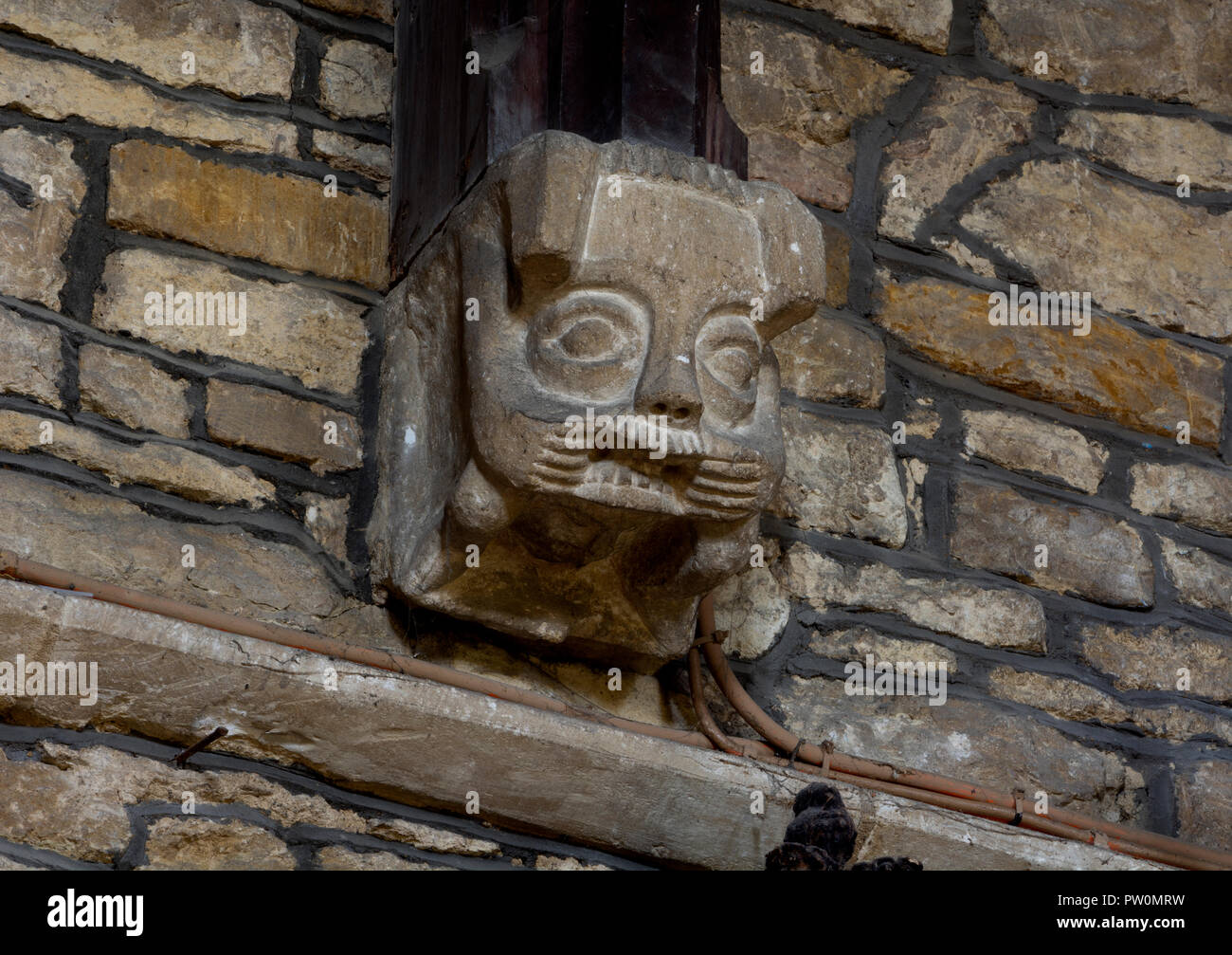 Stone carving inside St. John the Baptist Church, Piddington ...