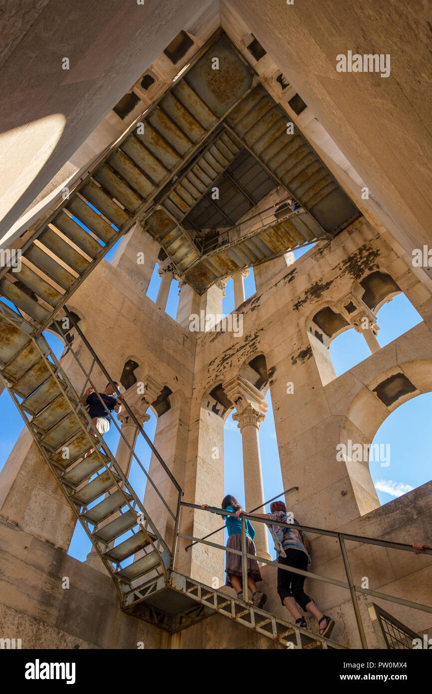 Staircase leading up to the top of the bell tower of the cathedral ...
