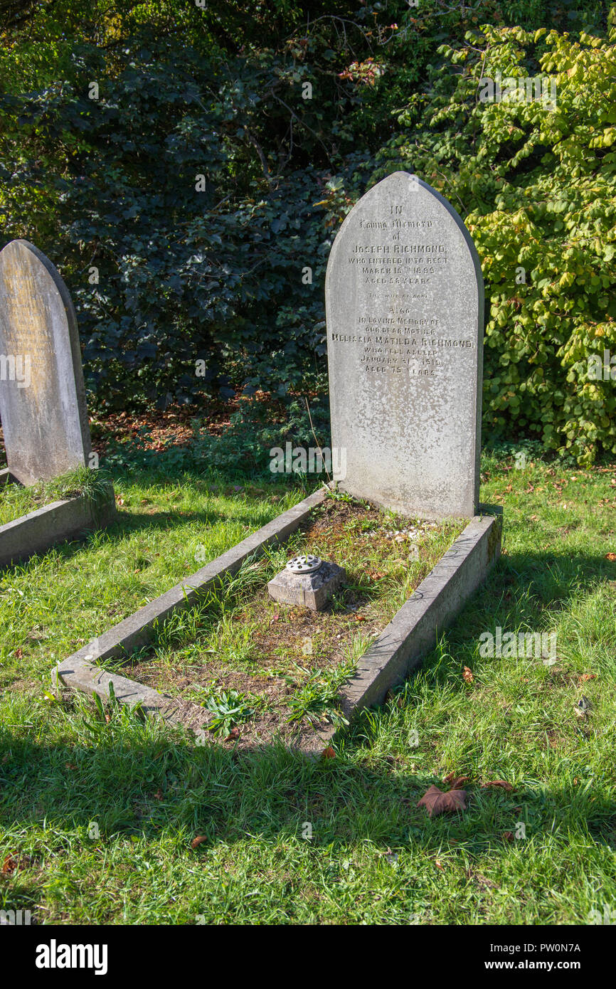 The Grave of Joseph Richmond, 1899 at Locksbrook Cemetery, Bath Stock ...