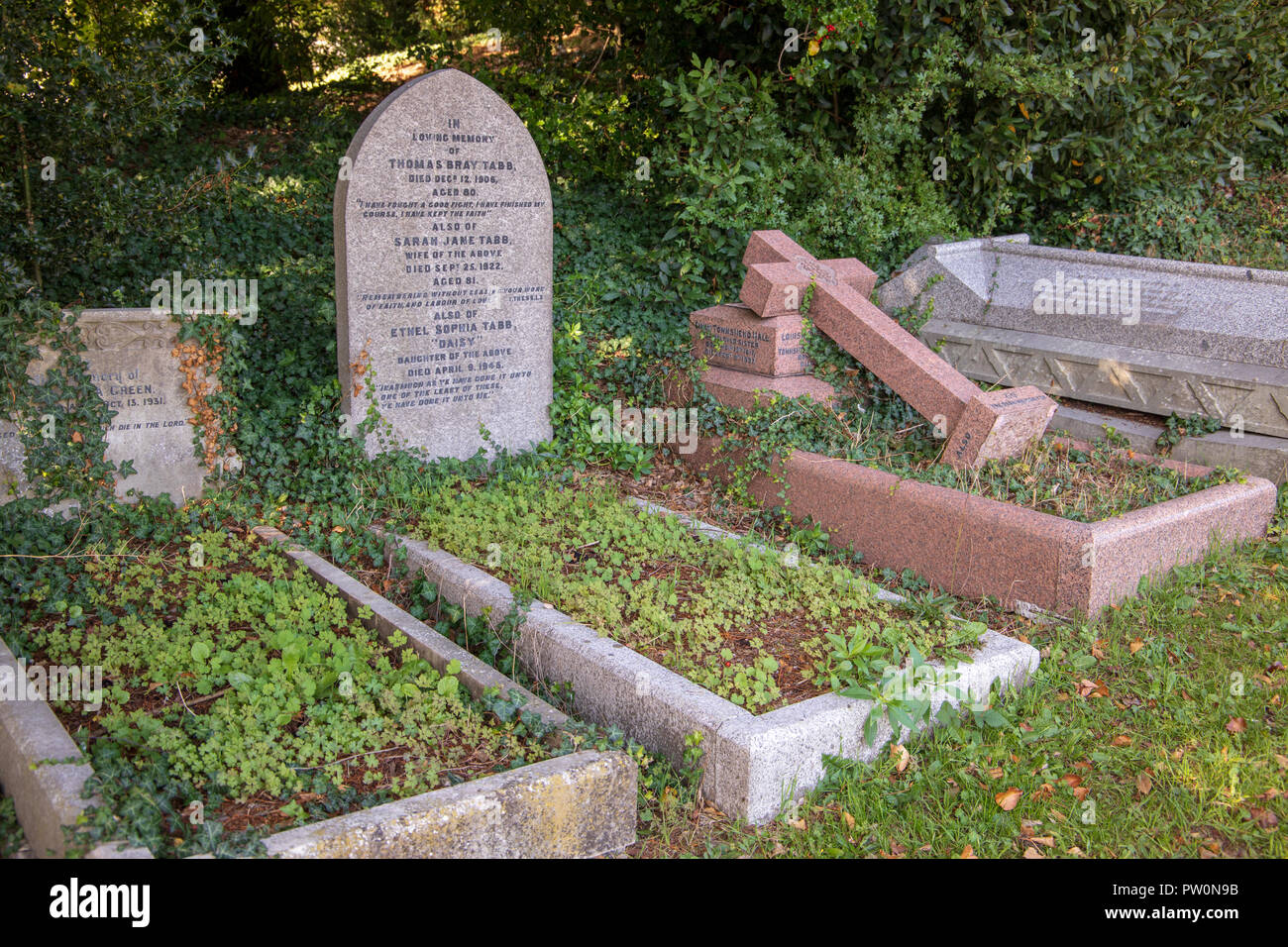 The Grave of Thomas Bray Tabb at Locksbrook Cemetery, Bath Stock Photo ...