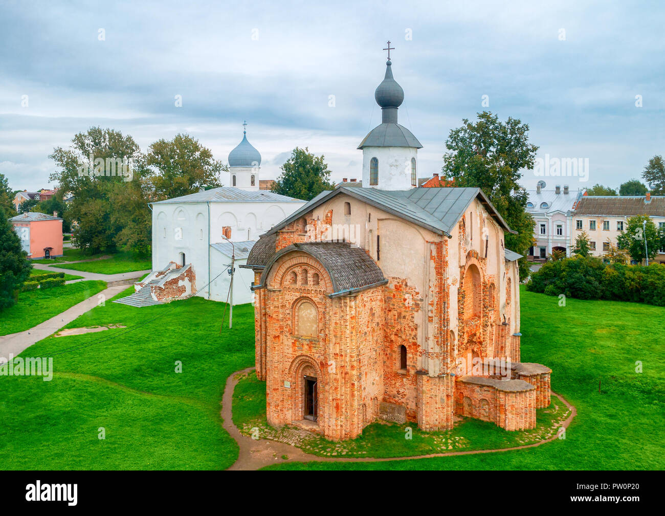 Summer birds eye view of Yaroslav Courtyard churches - Assumption ...