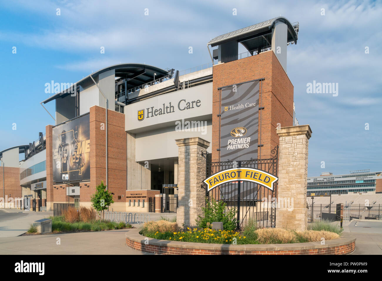COLUMBIA, MO/USA - JUNE 8 , 2018: Faurot Field on the campus of the ...