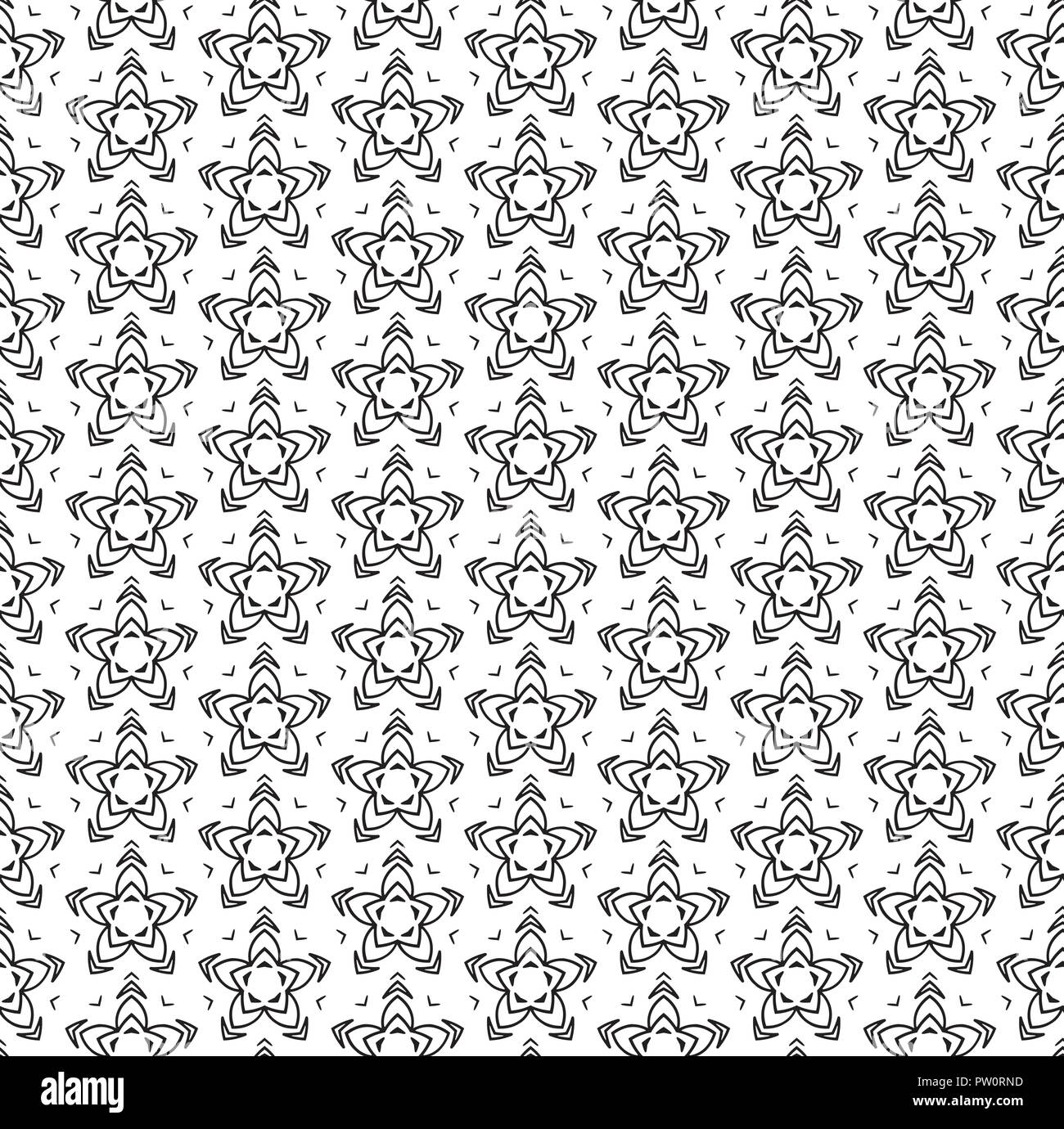 Subtle geometric ornament seamless pattern. Vector monochrome ...