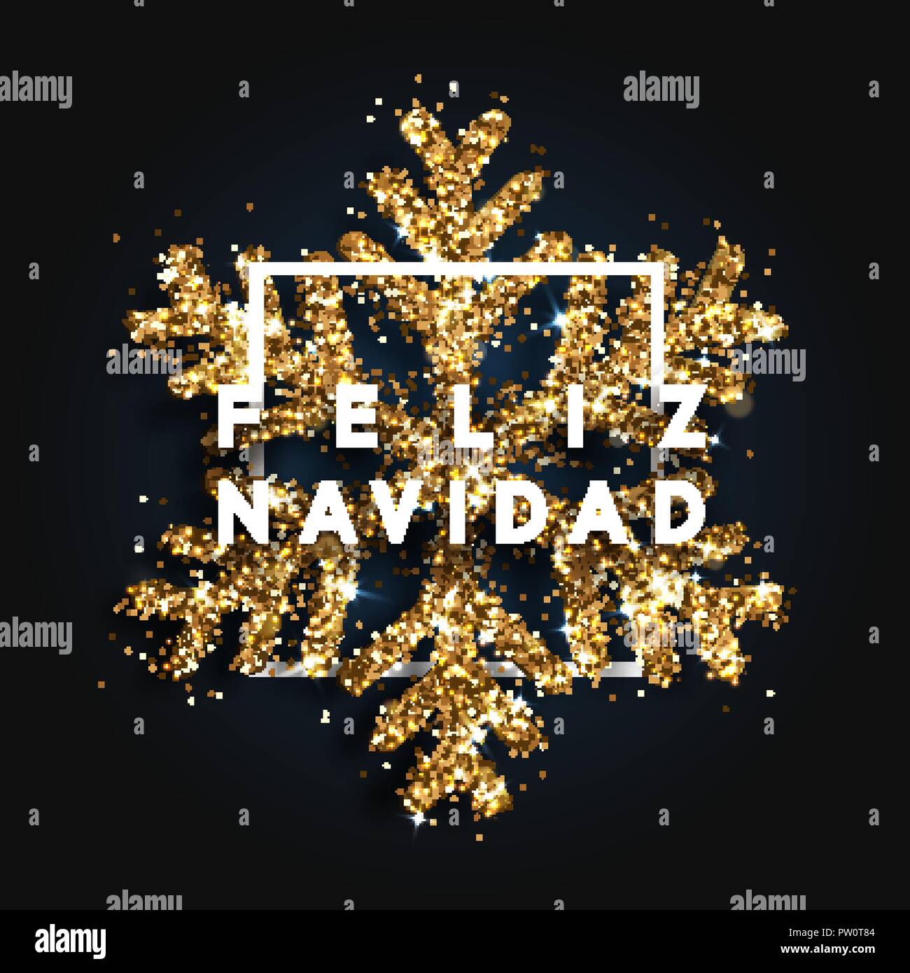 Spanish text Feliz Navidad. Christmas background with shining ...