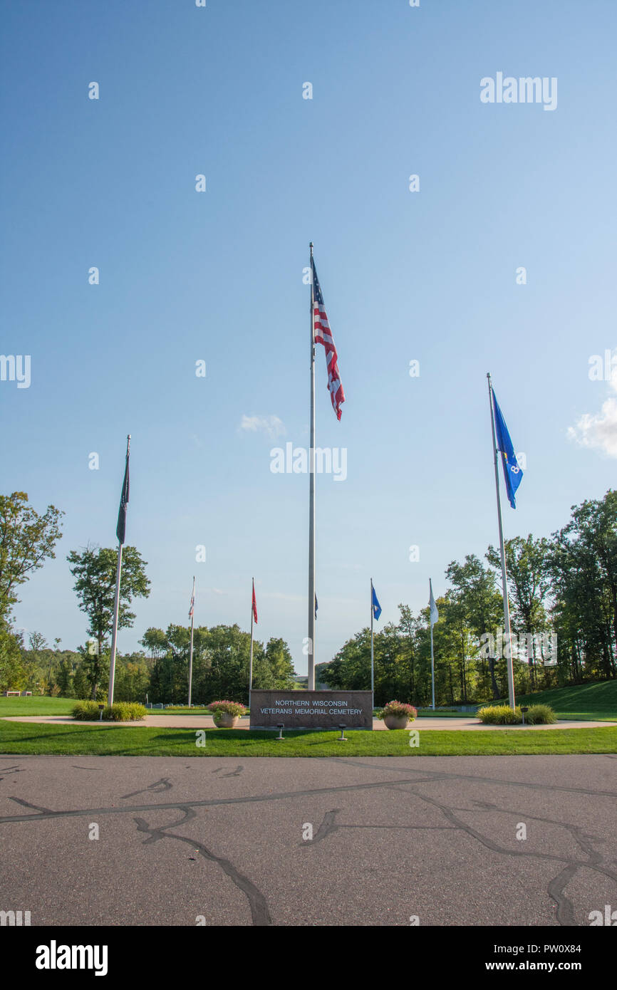 Northern Wisconsin Veterans Memorial Cemetery Stock Photo - Alamy