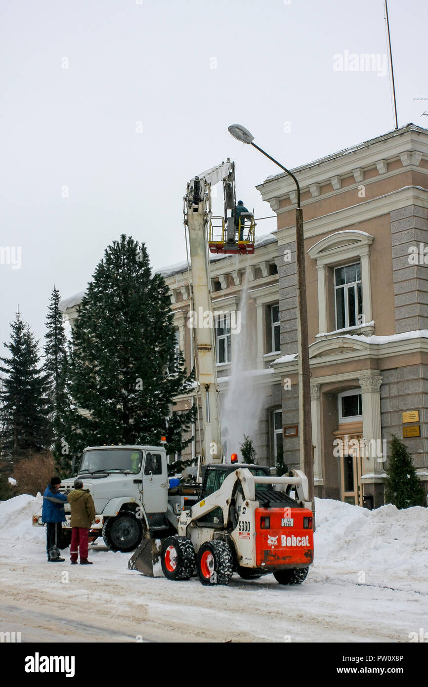 Winter in town. Cesis, Latvia Stock Photo - Alamy