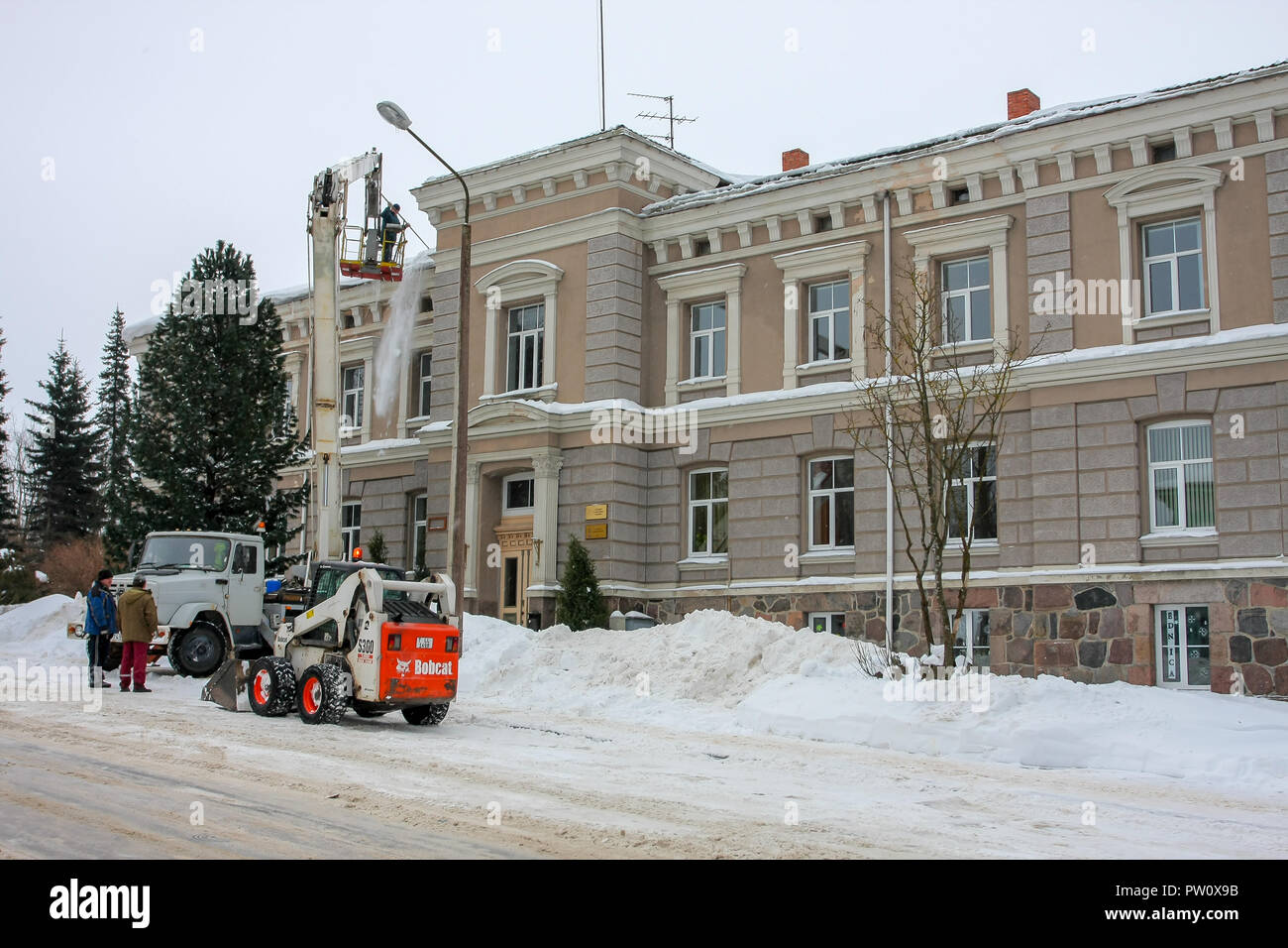 Winter in town. Cesis, Latvia Stock Photo - Alamy