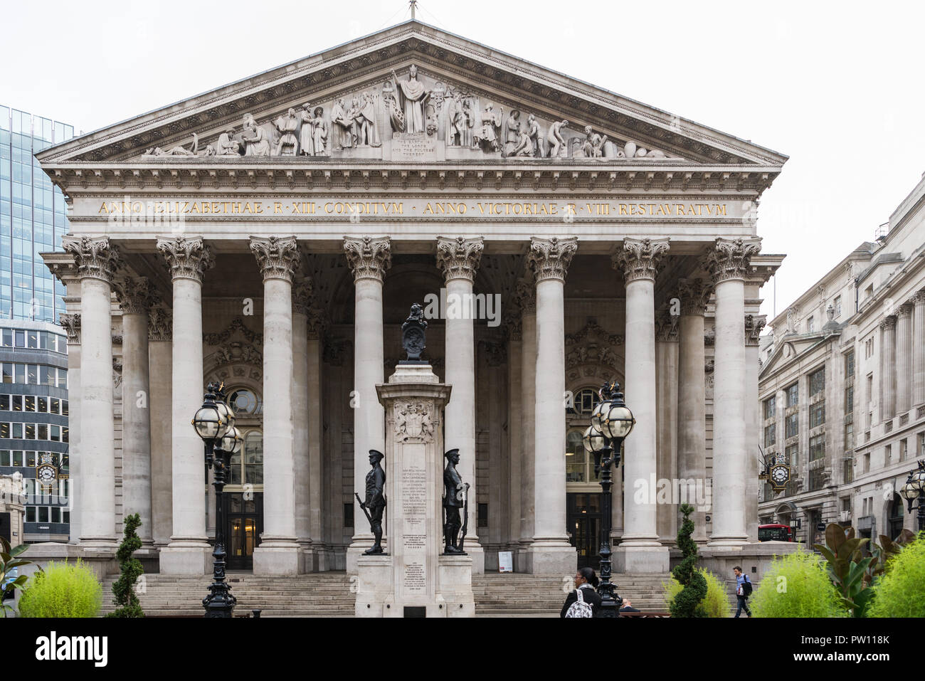 The Royal Exchange at Bank in the City of London, England, UK Stock ...